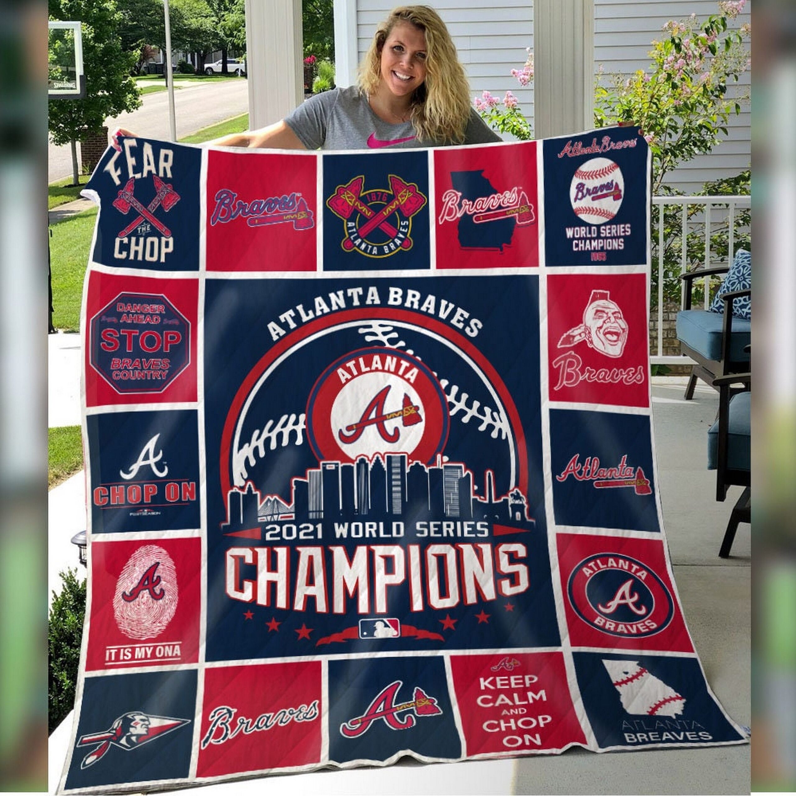 Atlanta Braves Quilt Blanket VH - Hanamango