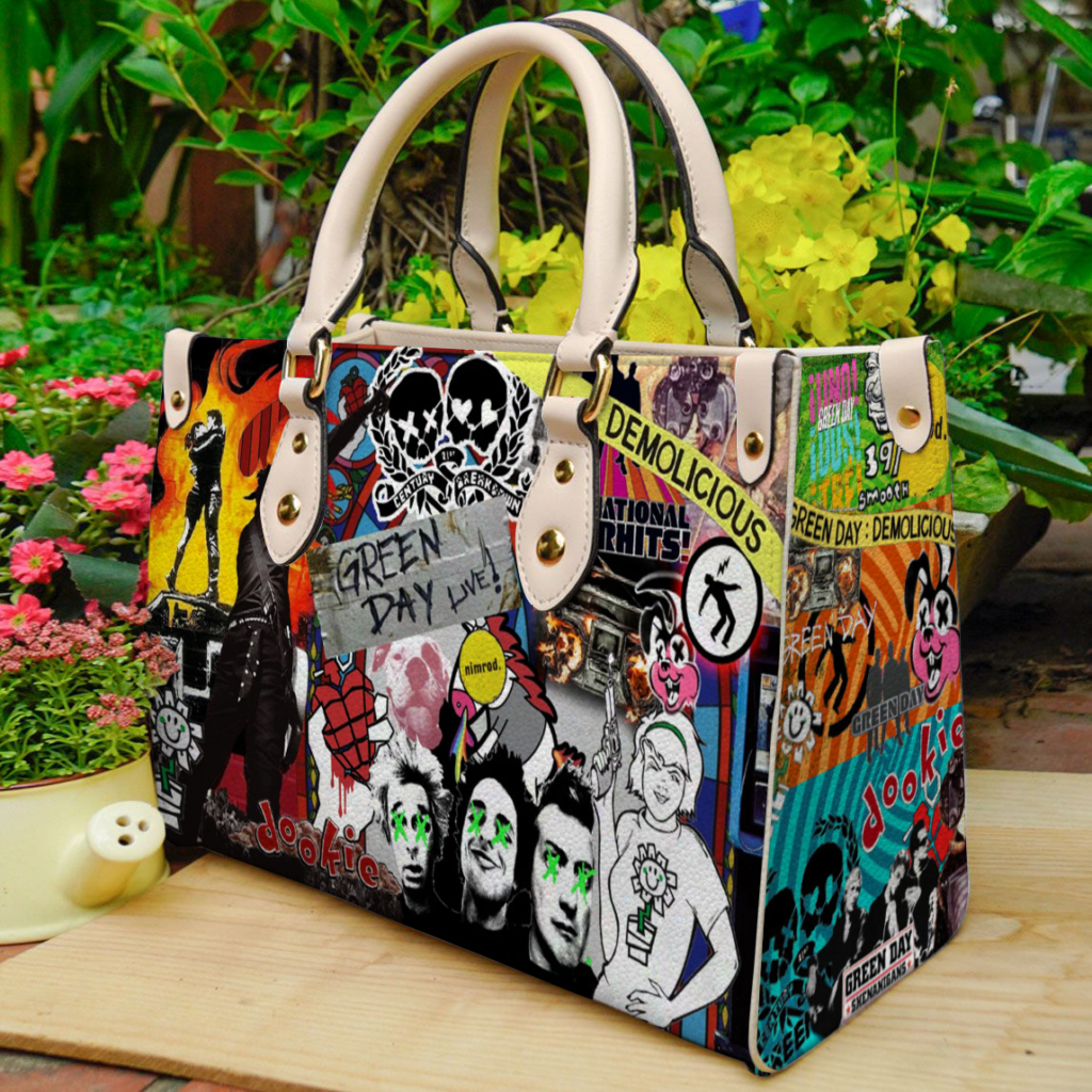 Green Day 1 Leather HandBag AH96 - Hanamango