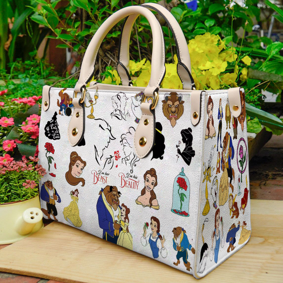 Beauty and the Beast Leather HandBag AH96 - Hanamango