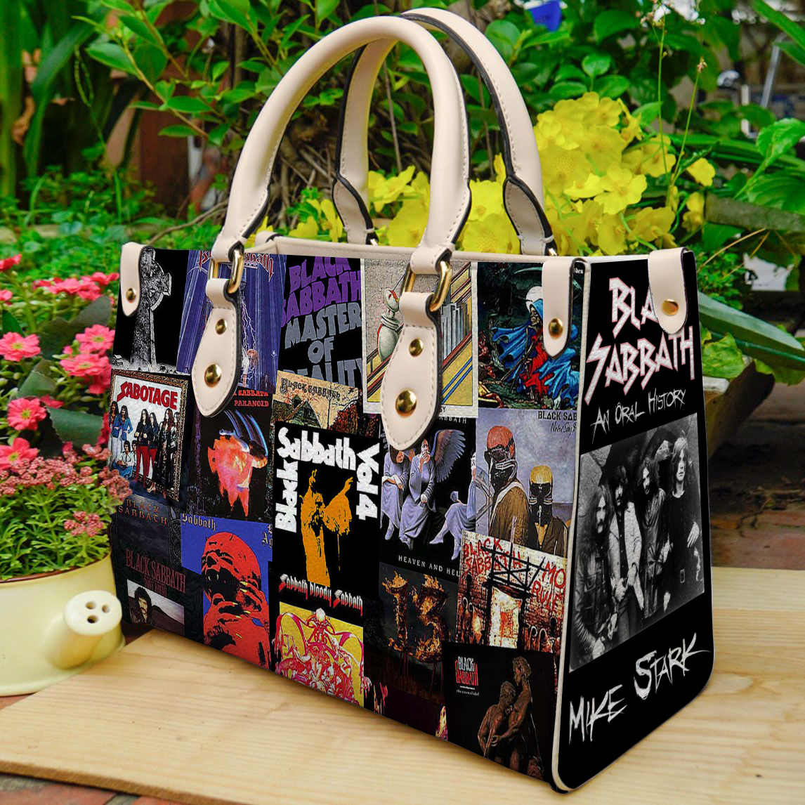Black Sabbath Leather HandBag AH96 - Hanamango