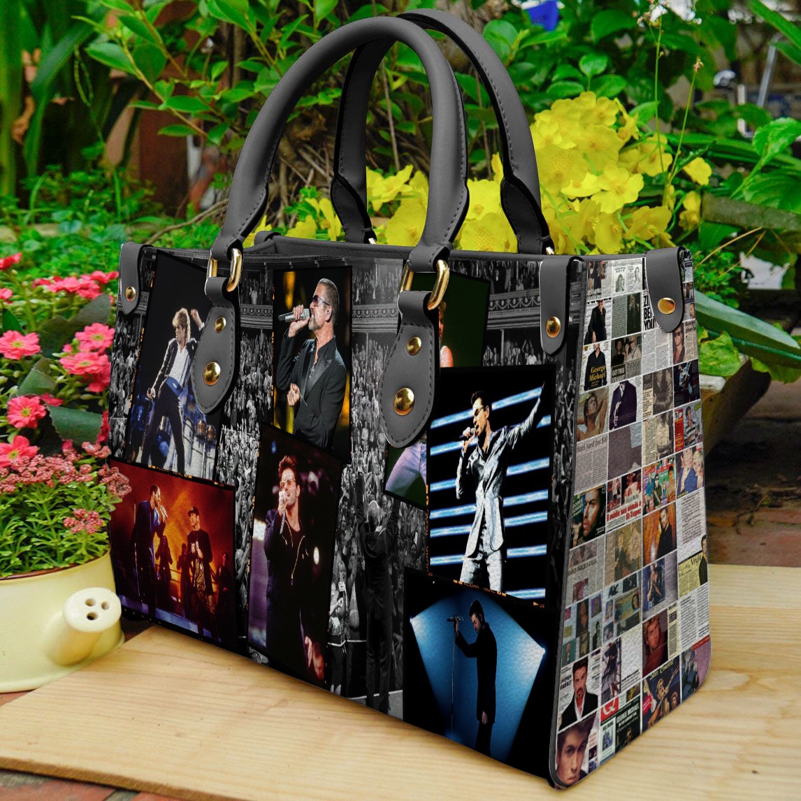 George Michael Leather HandBag AH96 - Hanamango