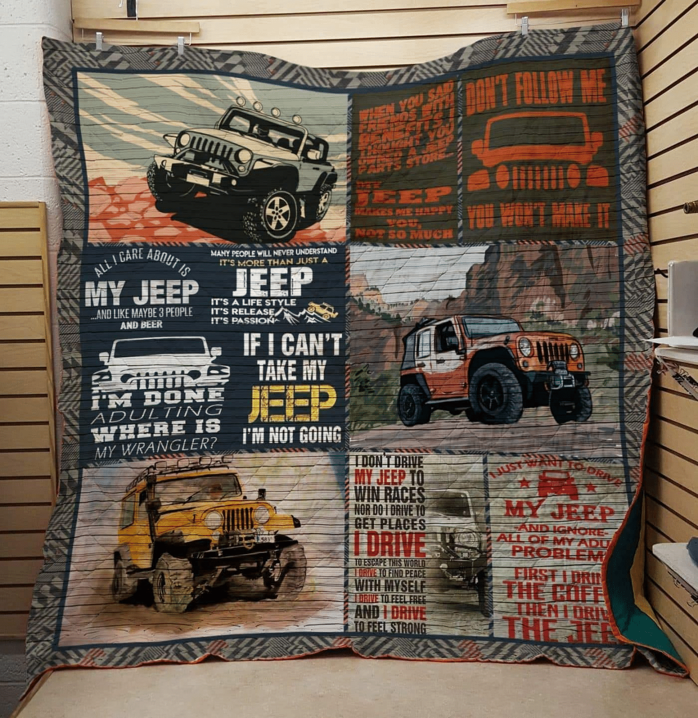 Jeep Quilt Blanket NT28 - Hanamango