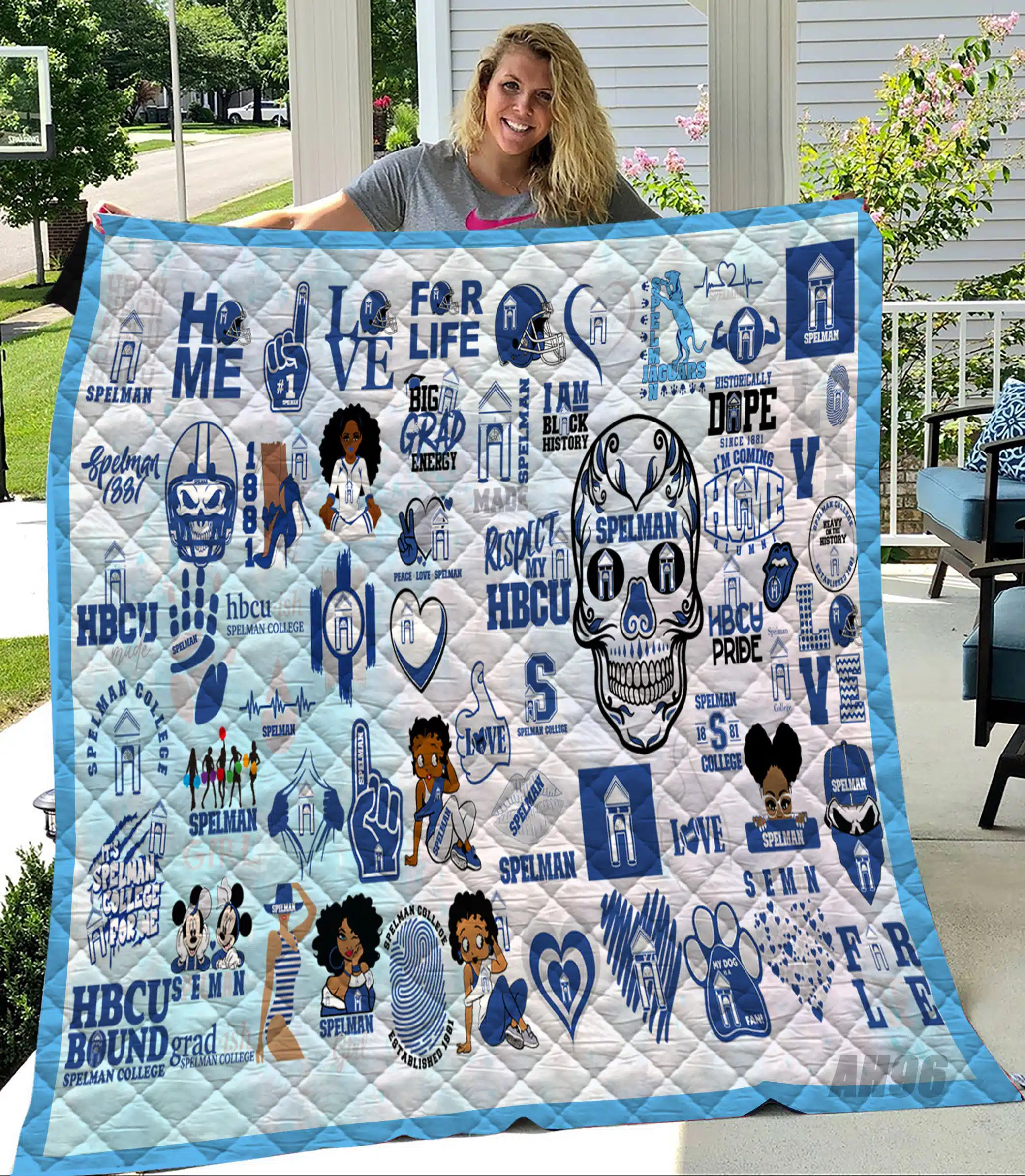 Spelman College Quilt Blanket AH96 - Hanamango