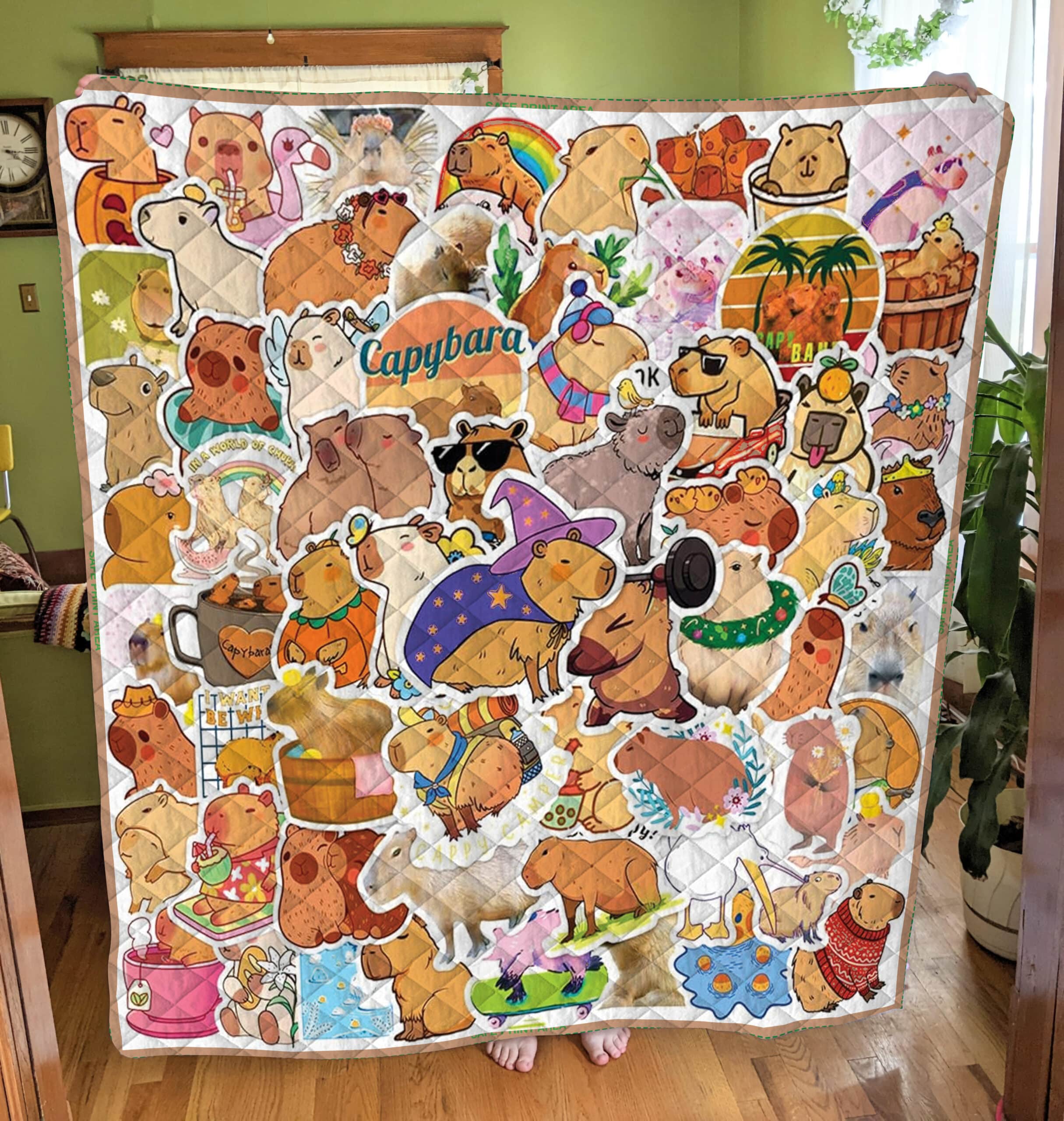 Capybara Quilt Blanket D95 - Hanamango